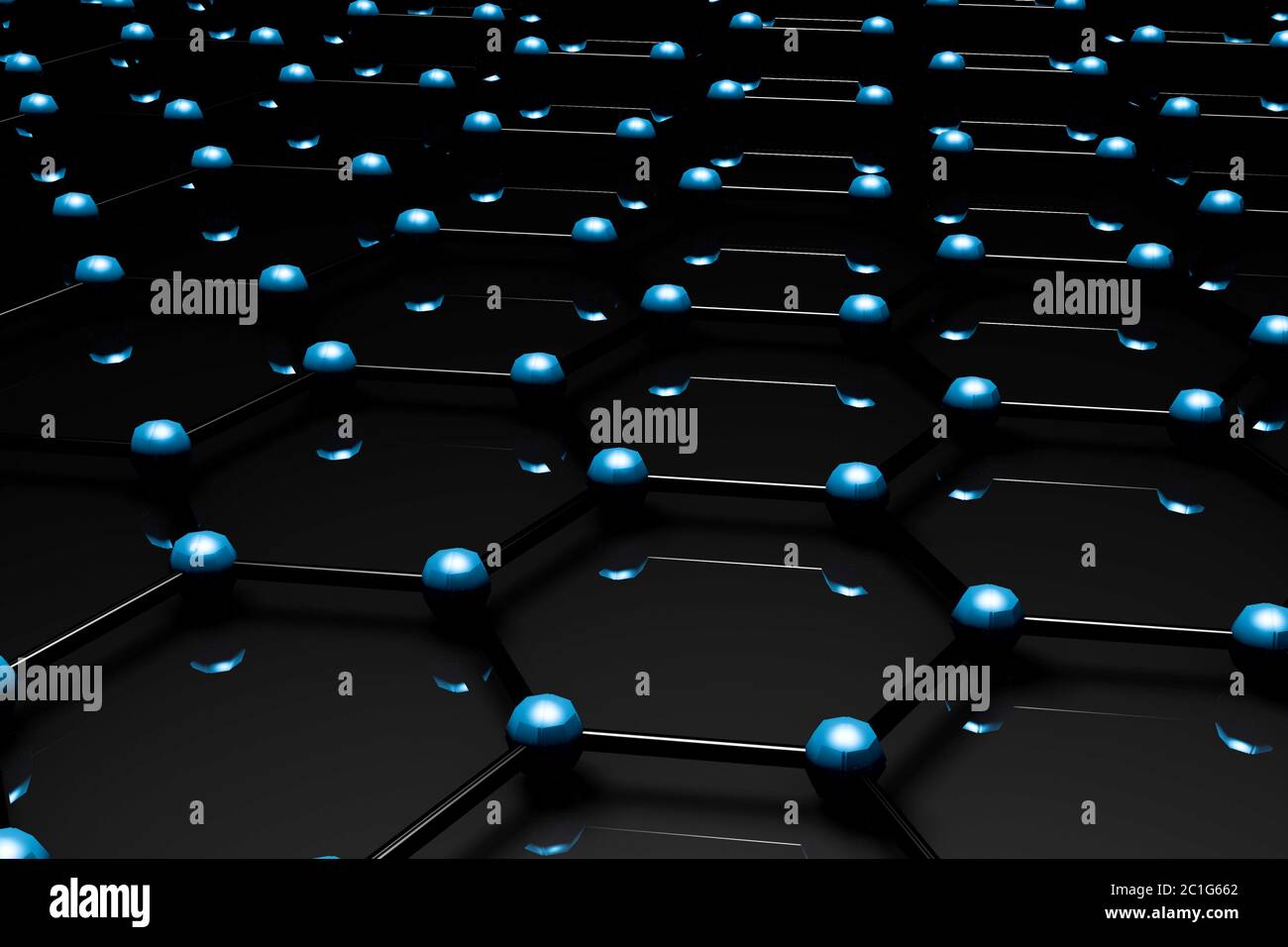 Graphene molecular grid, graphene atomic structure concept, hexagonal ...