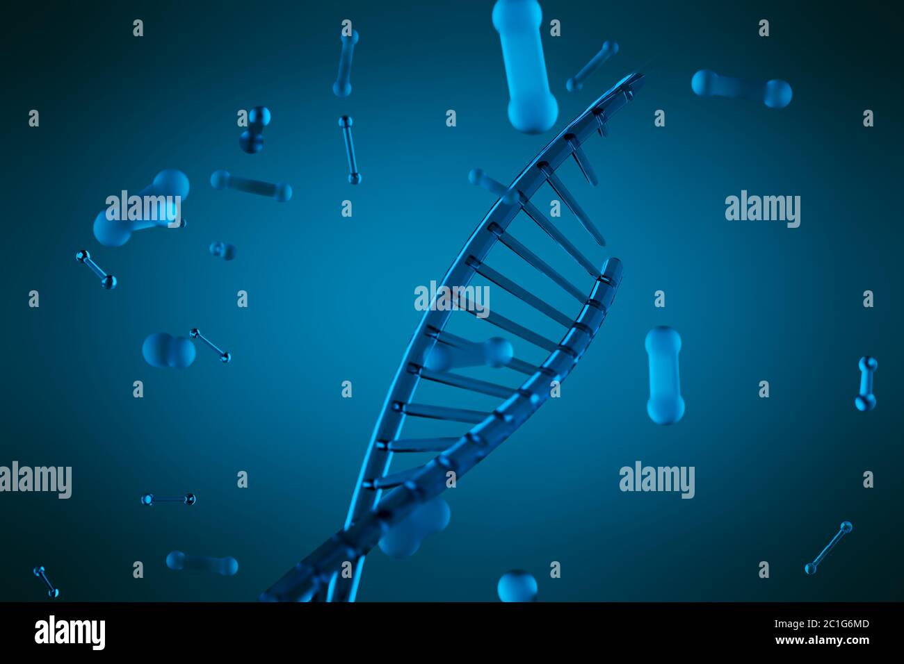 Digital illustration DNA structure render with 3D Stock Photo - Alamy