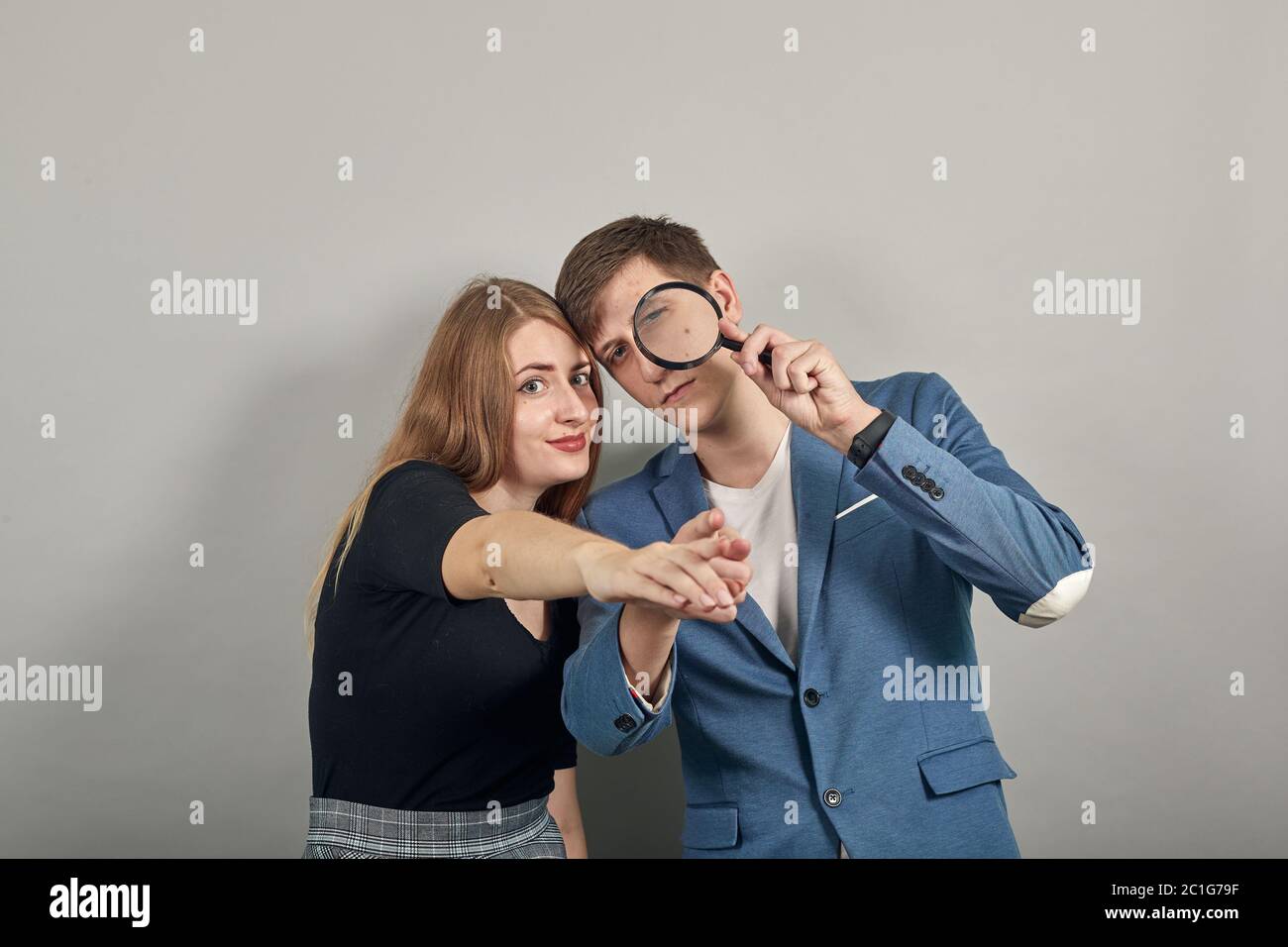 Male Inspector Looking Through Magnifying High Resolution Stock ...