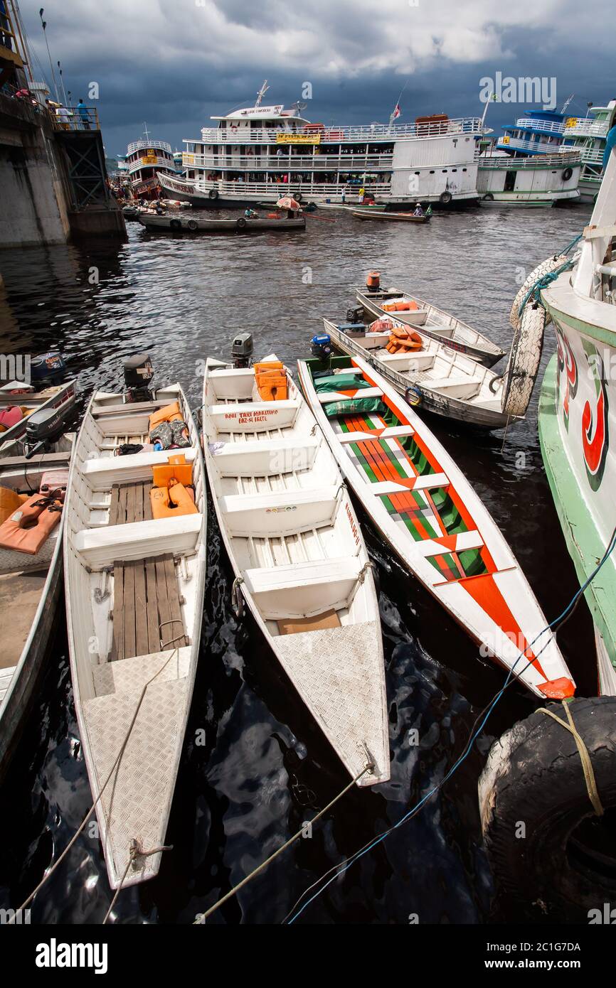 Amazon river boats in manaus hi-res stock photography and images - Alamy