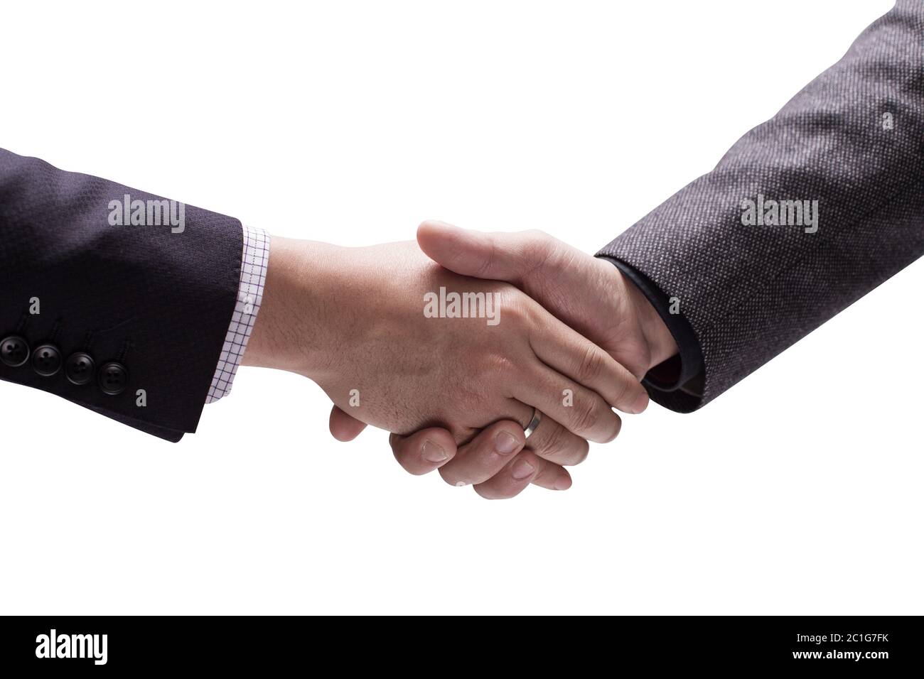 businessmen handshake with white background Stock Photo - Alamy