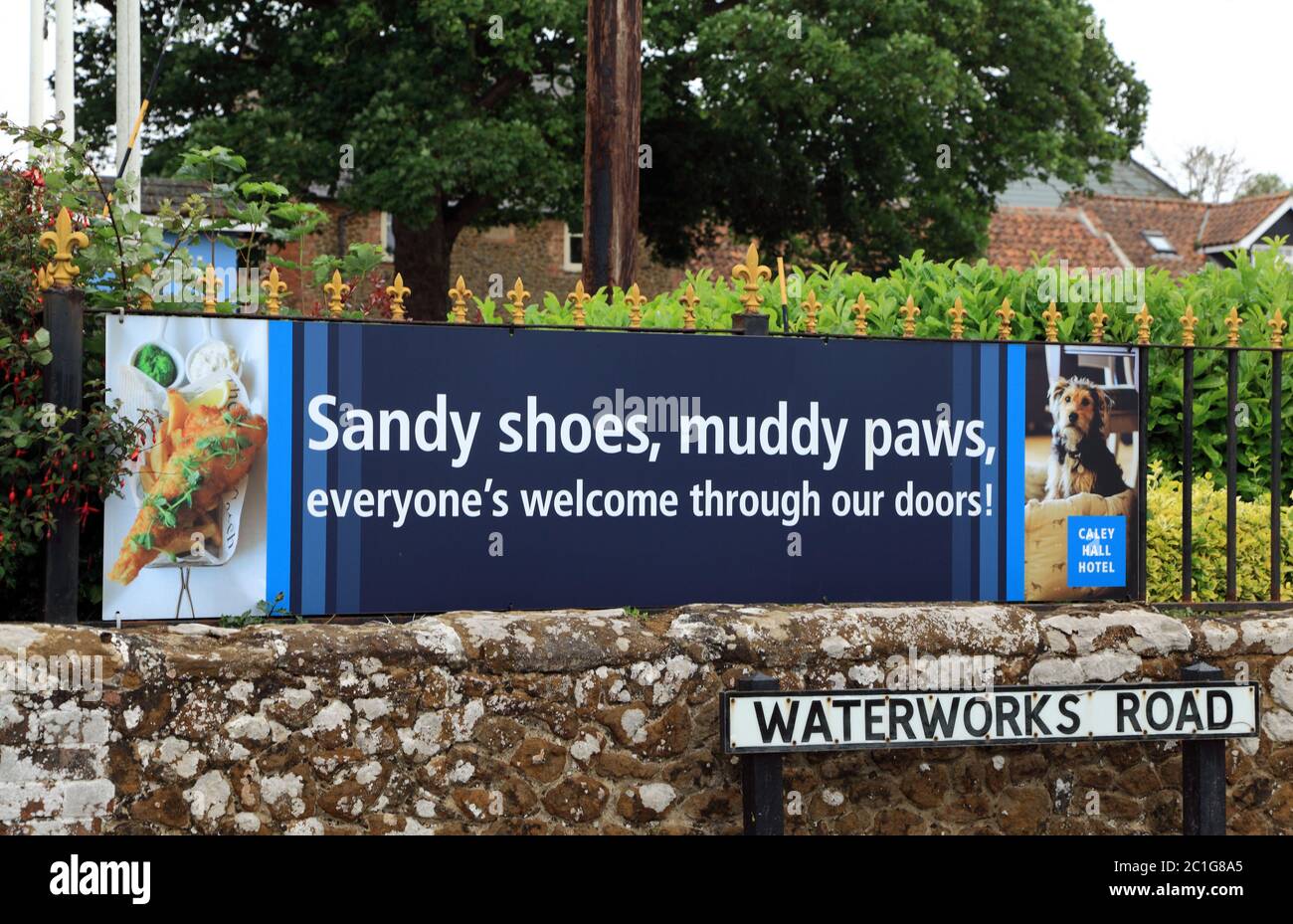 Dog Friendly, Caley Hall Hotel, Old Hunstanton, Norfolk, sign, English ...