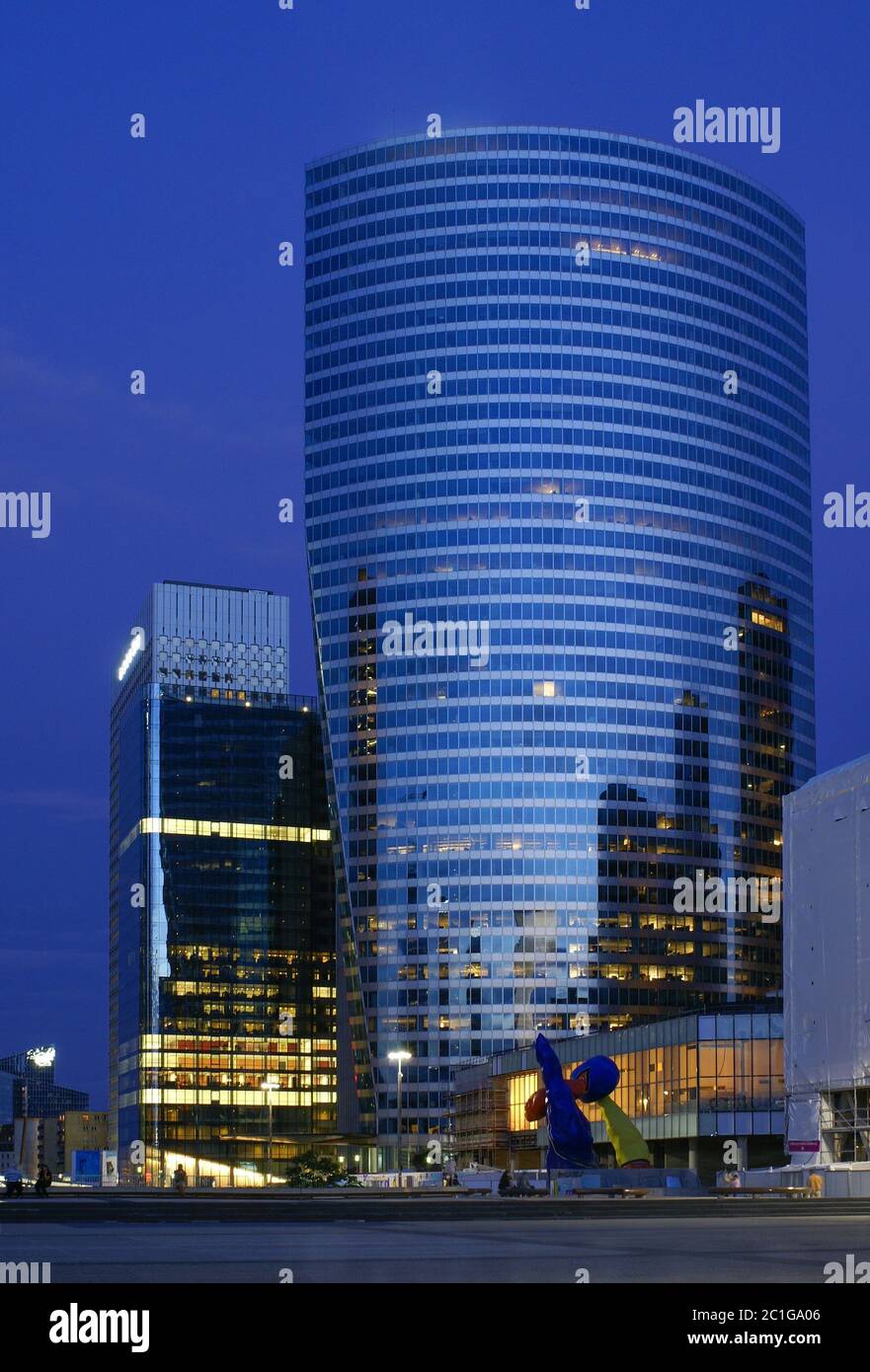 La Defense Paris France at Night Stock Photo - Alamy