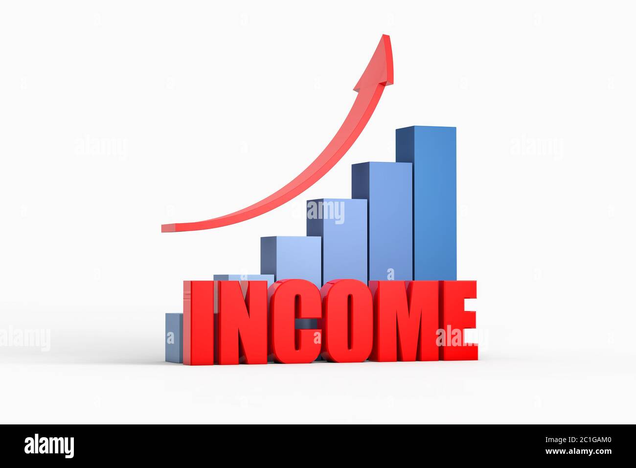 chart and arrow with income Stock Photo - Alamy