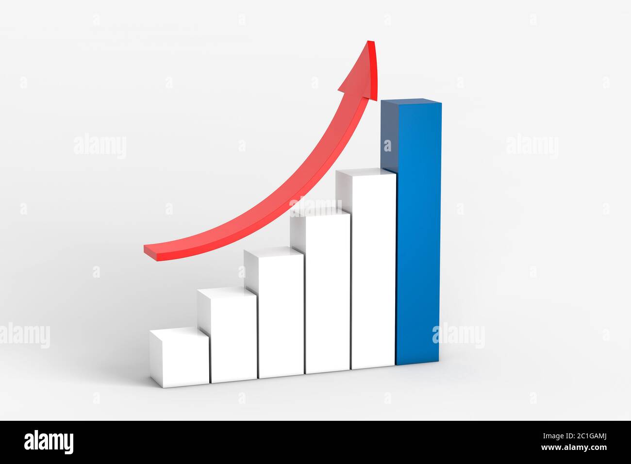 chart and arrow with white background ,business concept Stock Photo - Alamy