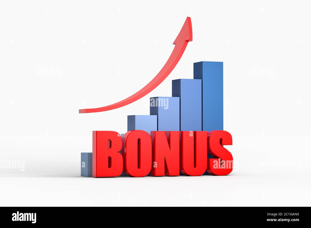 chart and arrow with bonus ,business concept Stock Photo - Alamy