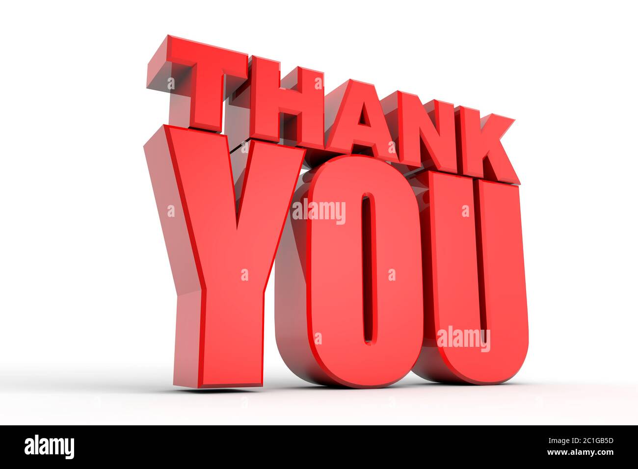 3D thank you red text on white background Stock Photo - Alamy