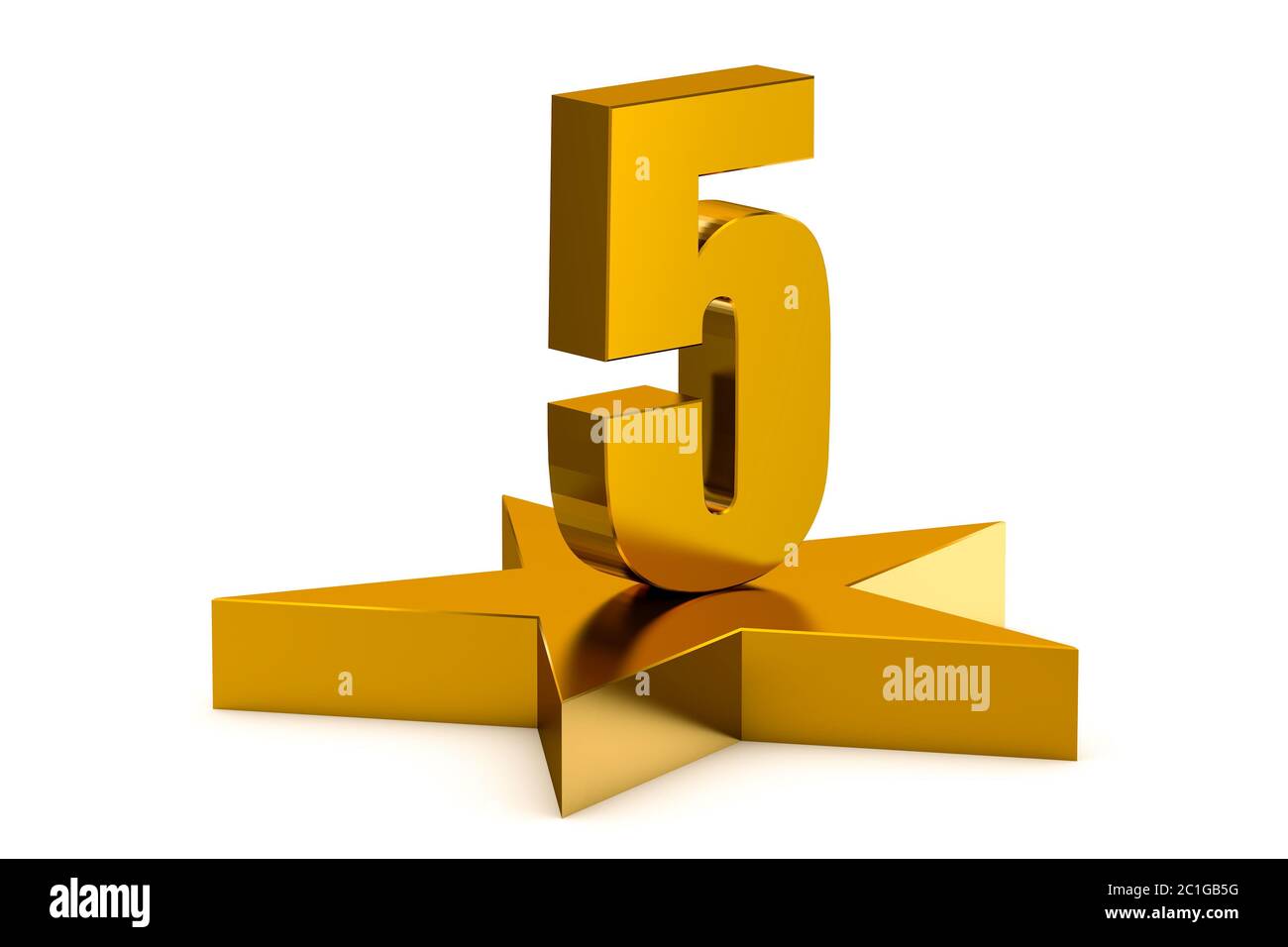 3D golden number 5 on star podium Stock Photo - Alamy