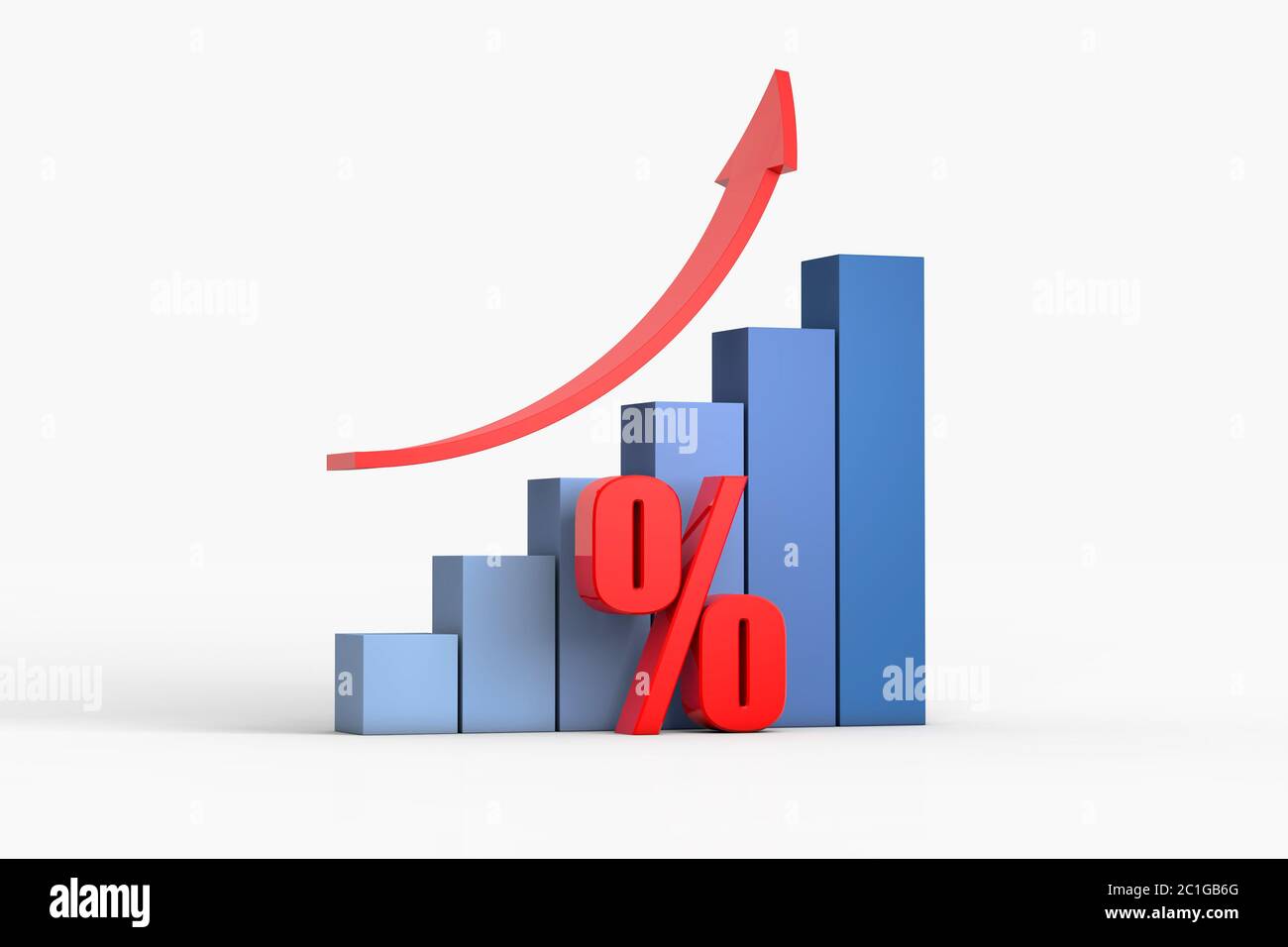 chart and arrow with percent sign ,business concept Stock Photo - Alamy