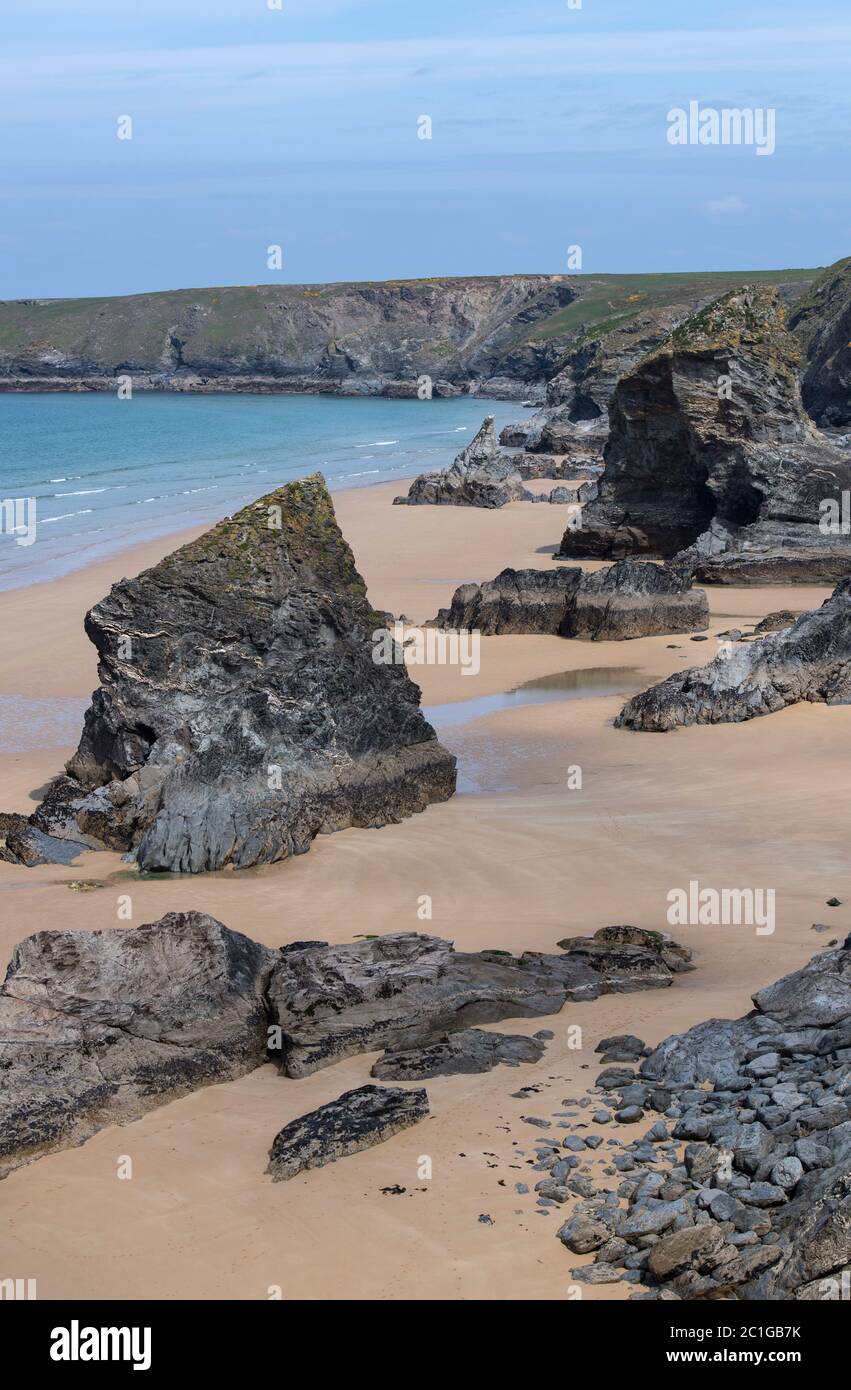 Bedruthan Steps, Cornwall, England, UK Stock Photo - Alamy