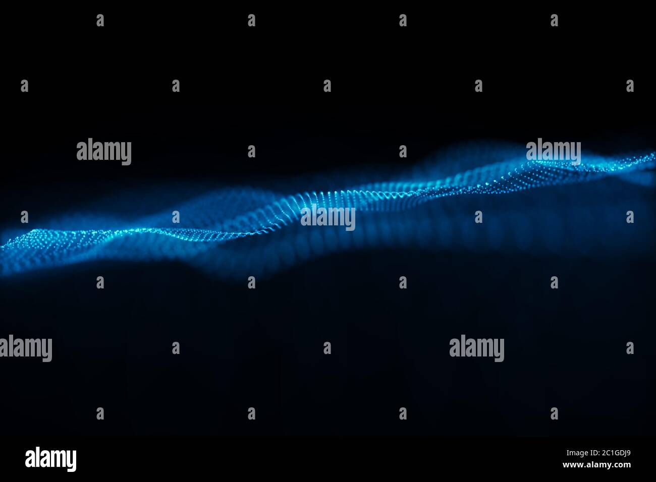 Abstract Blue Polygonal Space Low Poly Dark Background With Connecting Dots And Lines