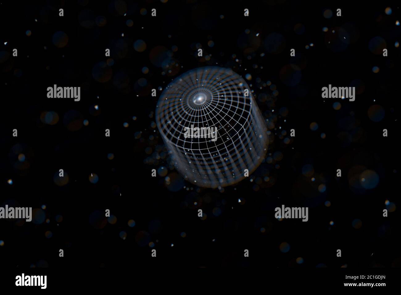 Wire frame cylinder. Connected dots and lines. connection structure. 3d ...