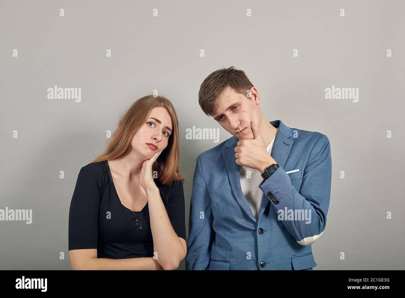 Hand on chin thinking question, pensive expression. Doubt. Thoughtful ...