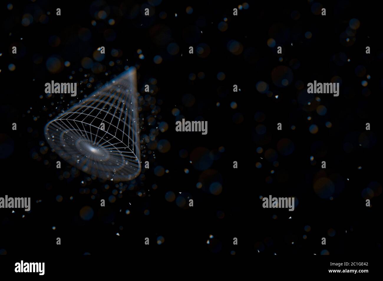 Wire frame circular cone. Connected dots and lines. connection structure. Vector 3d illustration ...
