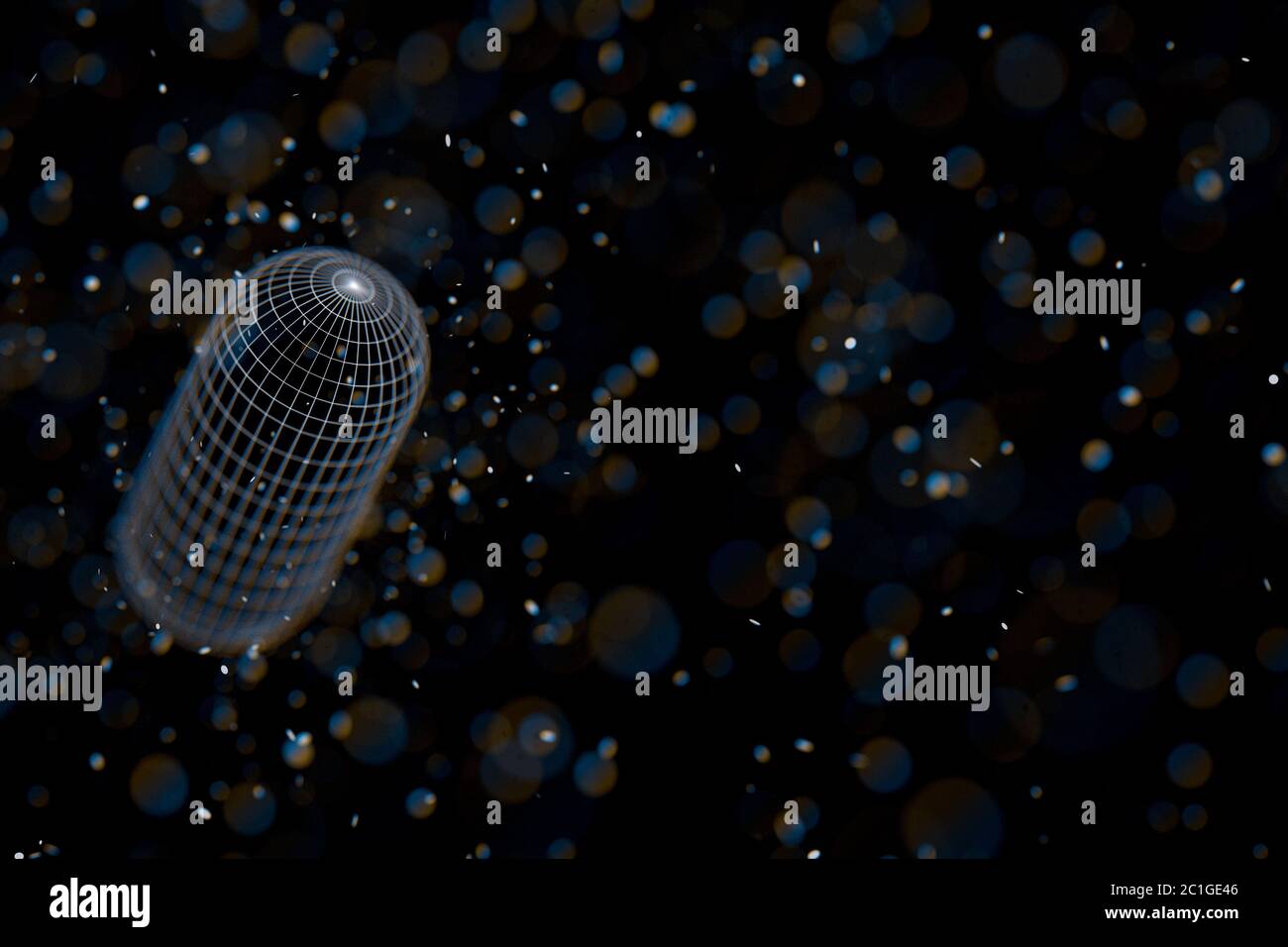 Wire frame capsule. Connected dots and lines. connection structure ...