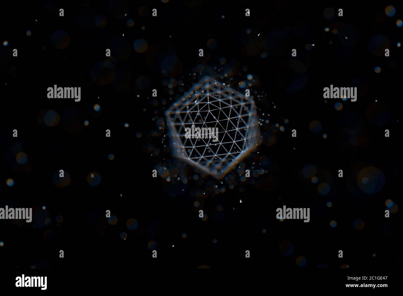 Wire frame cube. Connected dots and lines. connection structure. Vector ...