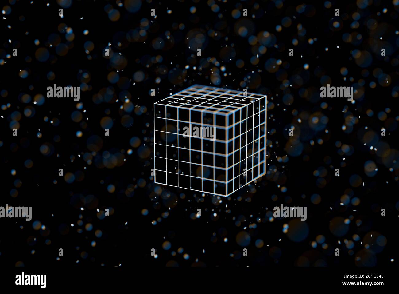 Wire frame cube. Connected dots and lines. connection structure. Vector ...