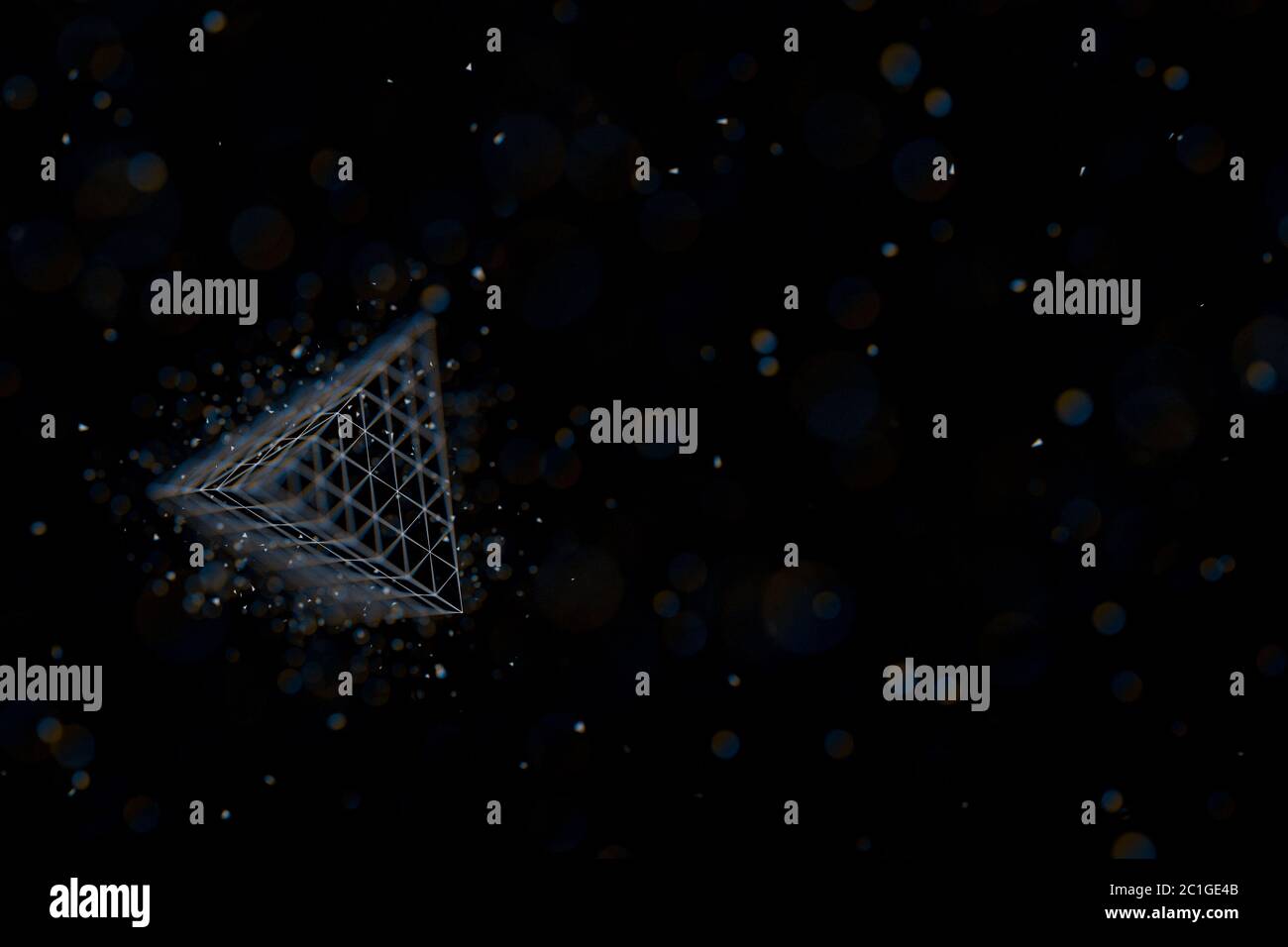 Wire frame Cubic cone. Connected dots and lines. connection structure. 3d Stock Photo - Alamy