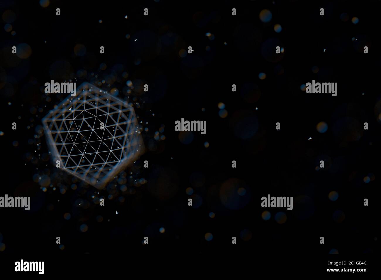 Wire frame cube. Connected dots and lines. connection structure. Vector ...
