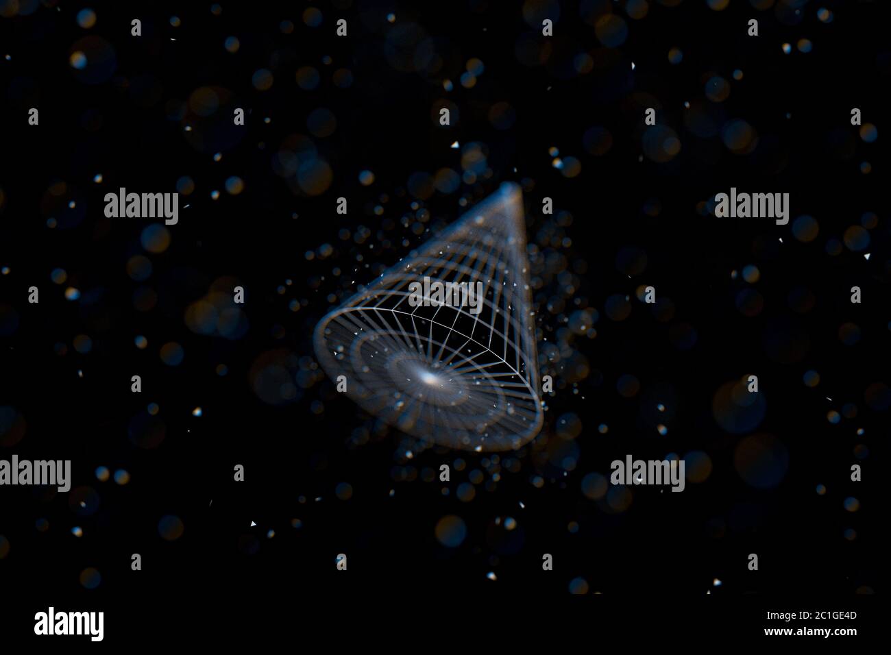Wire frame circular cone. Connected dots and lines. connection ...