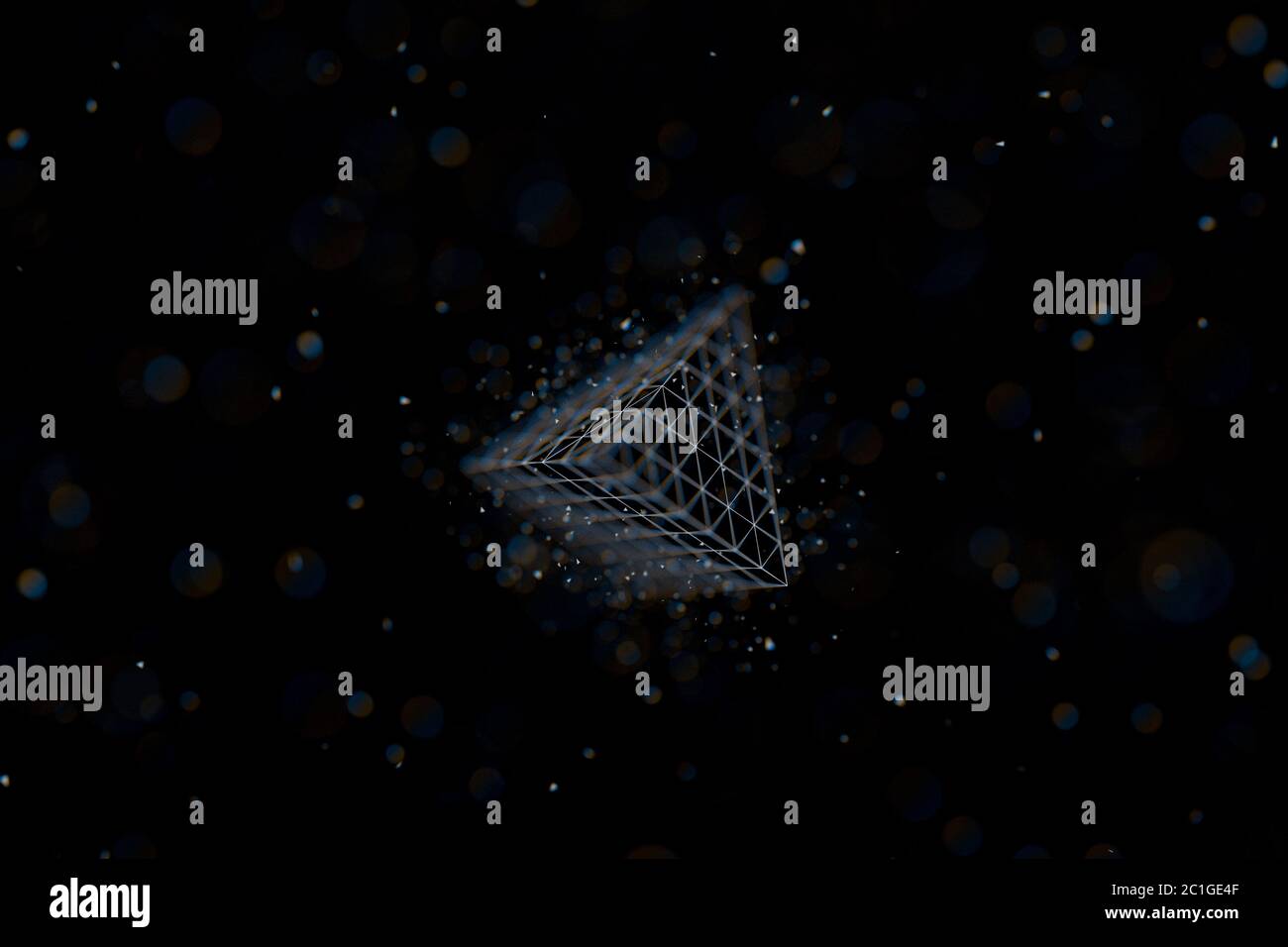 Wire frame Cubic cone. Connected dots and lines. connection structure ...