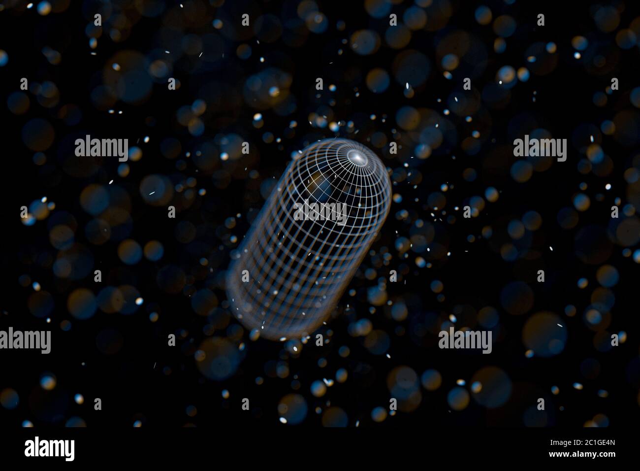 Wire frame capsule. Connected dots and lines. connection structure ...