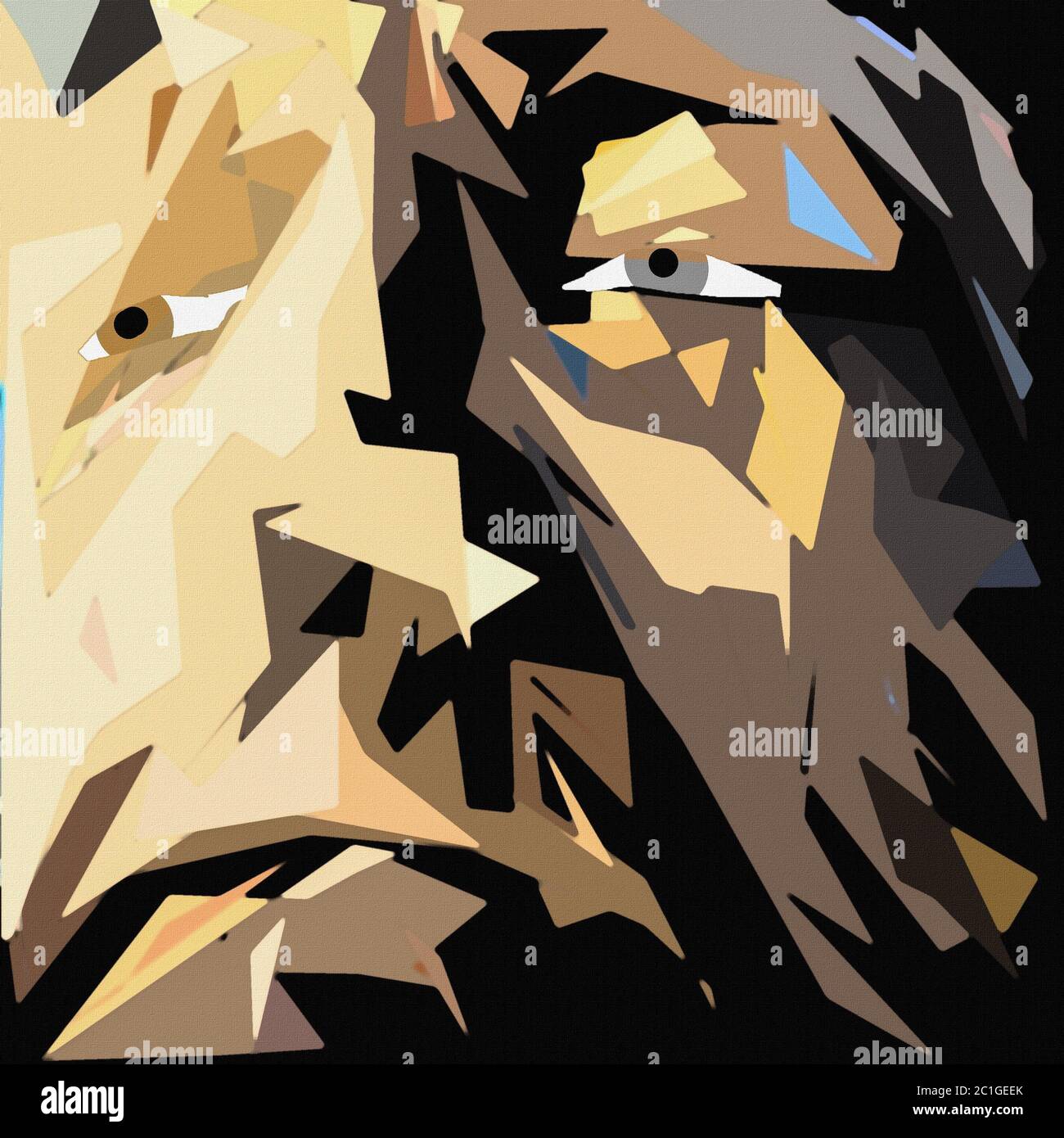 Abstract painting. Man's face in soft brown colors Stock Photo - Alamy