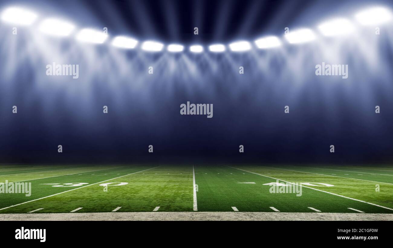 American football stadium low angle field view Stock Photo - Alamy