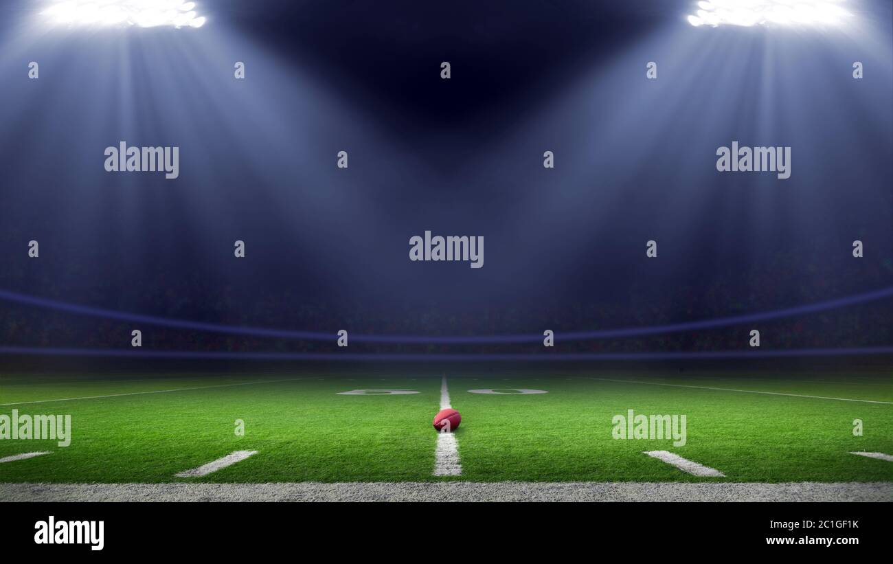 American football stadium low angle field view Stock Photo - Alamy