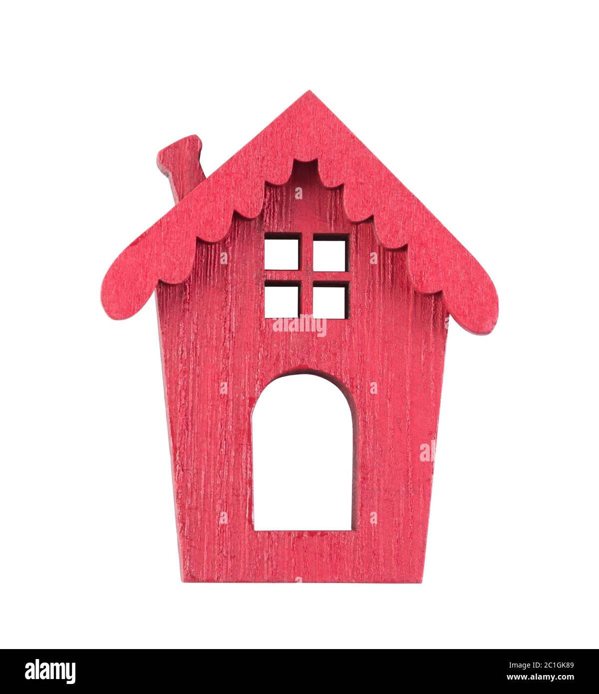 Small wooden red house isolated on white with clipping path Stock Photo ...