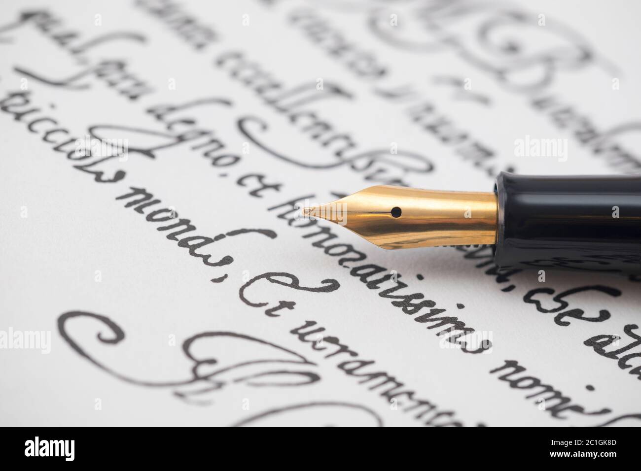 Ancient letter from 16th century with elegant fountain pen Stock Photo ...