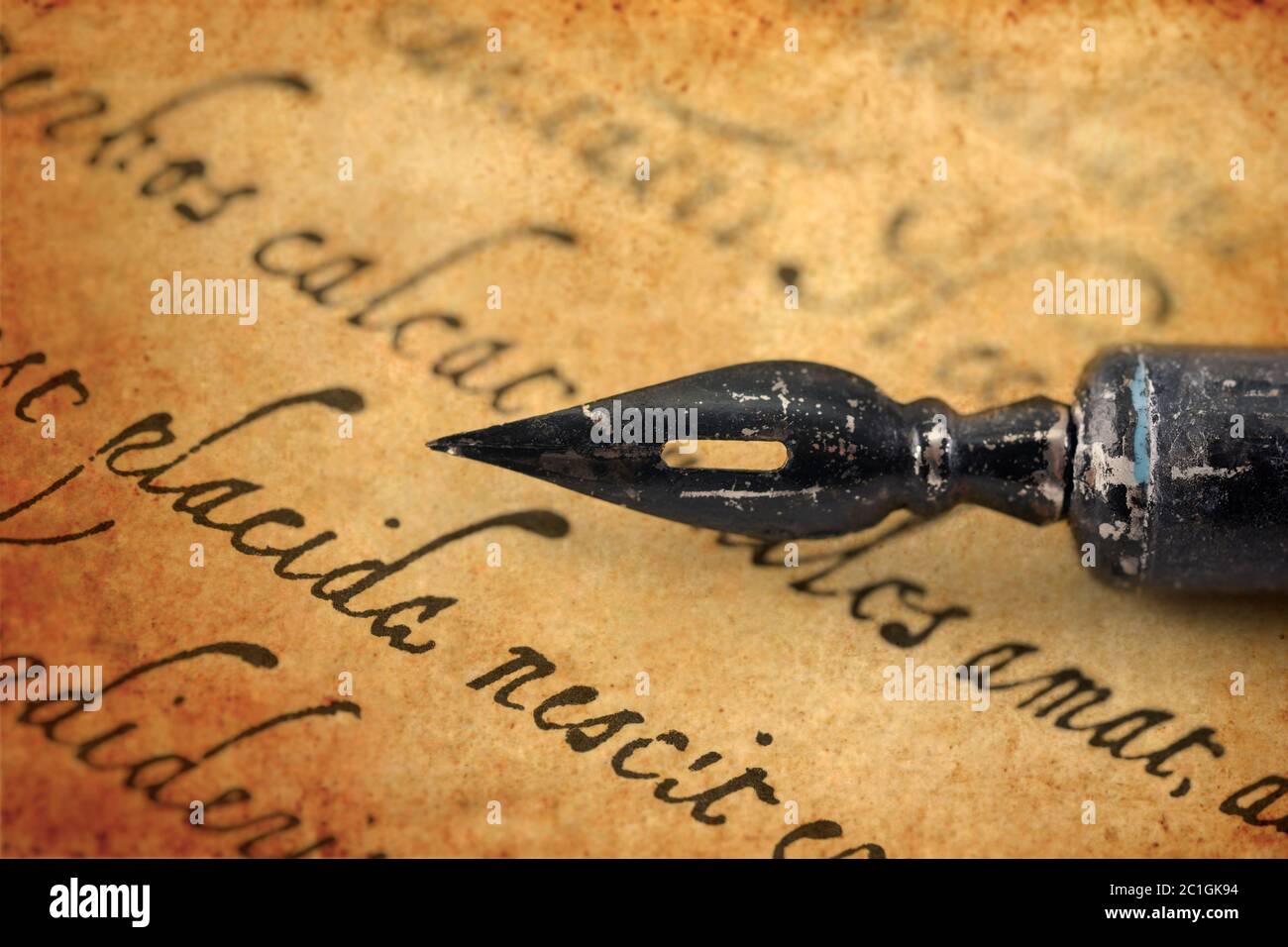 Ancient letter from 16th century with old dirty pen Stock Photo - Alamy