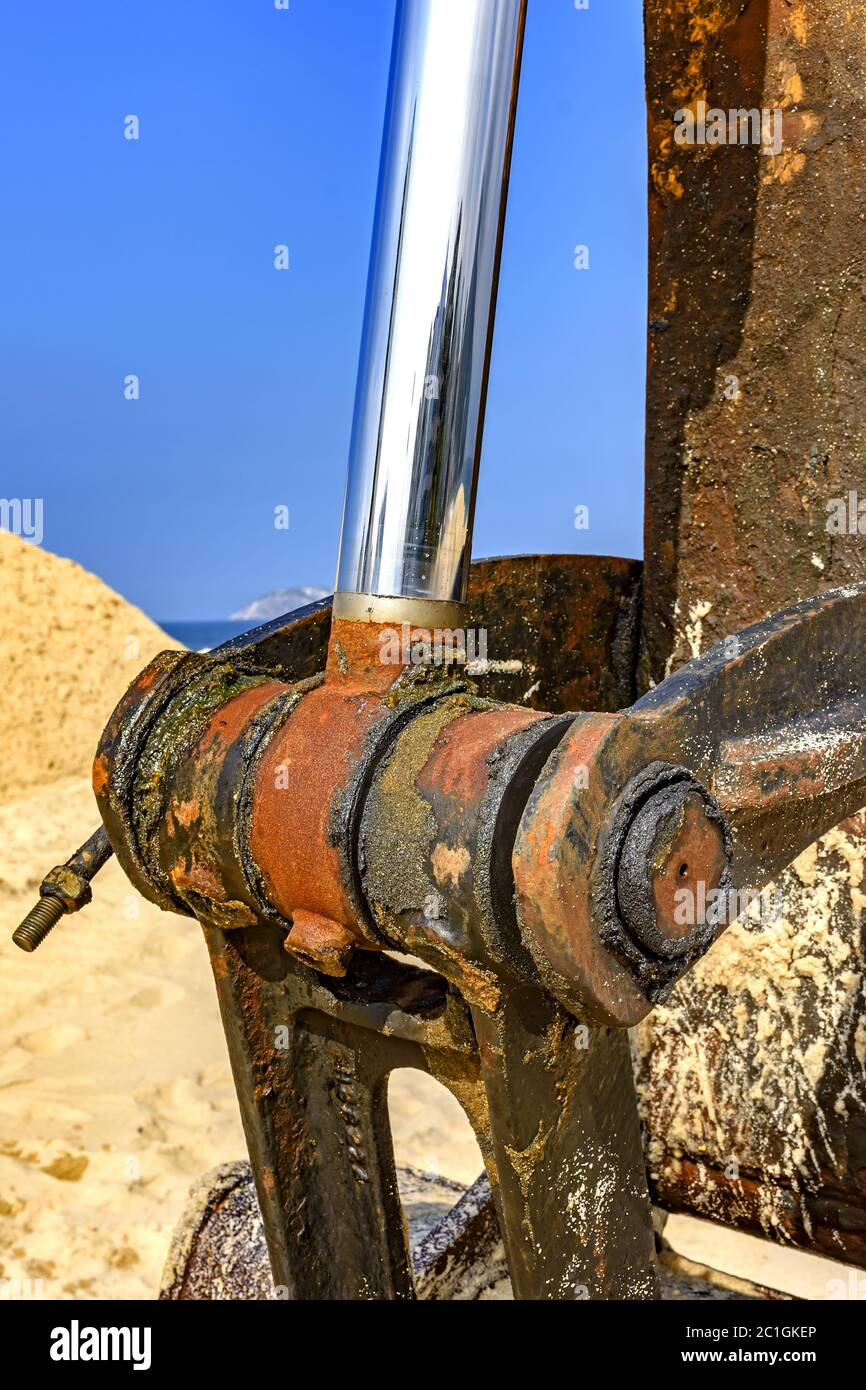 Rusty and dirty oil gear Stock Photo - Alamy