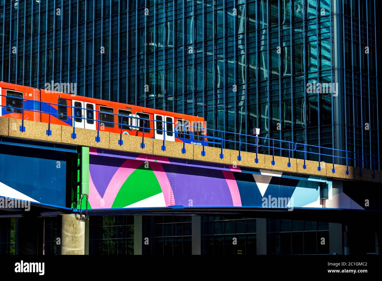 DLR train and part of panoramic abstract painting by Sinta Tantra 'A ...