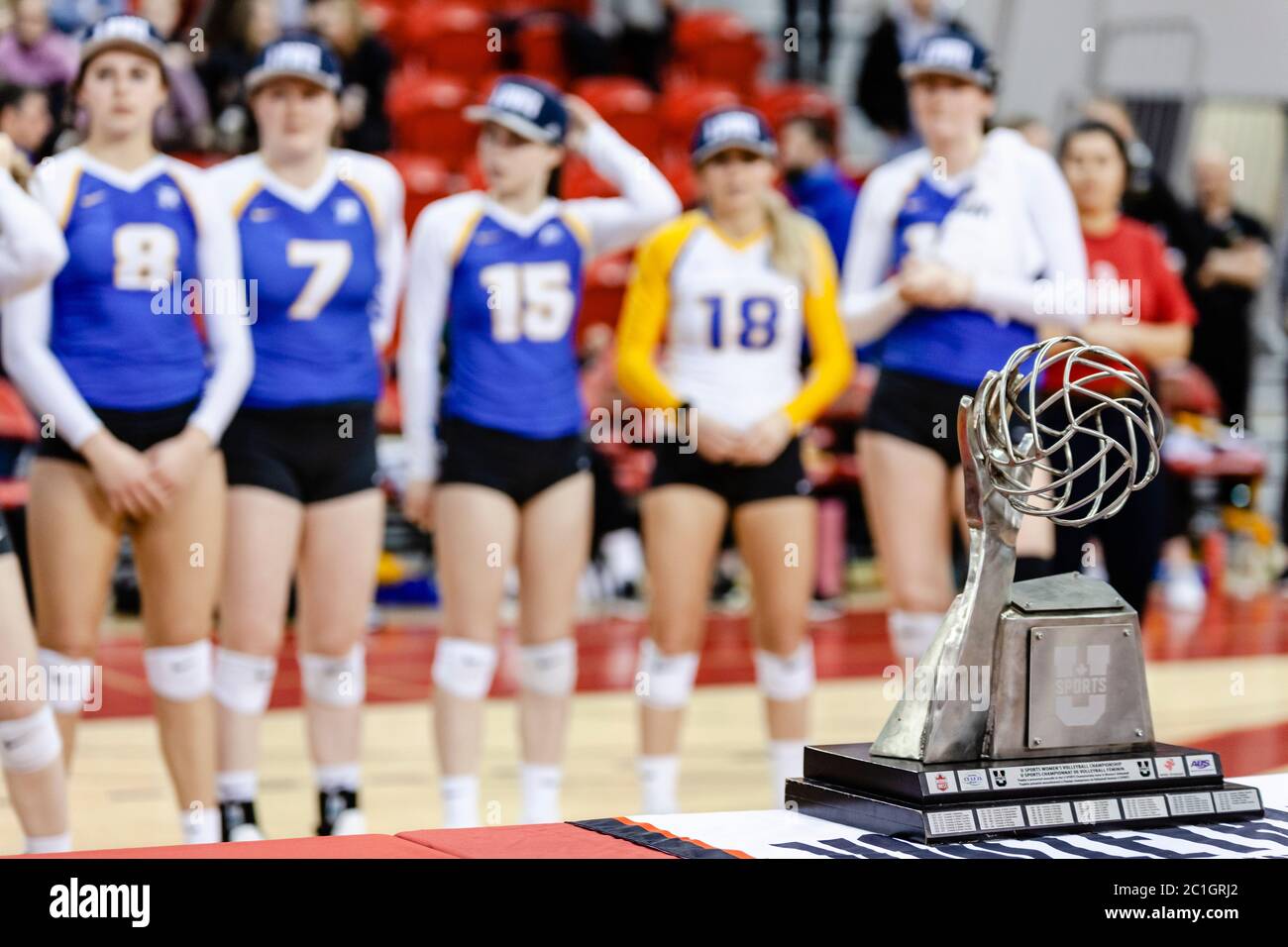 Women's volleyball championship U Sports - Ryerson Rams- trophy Stock ...