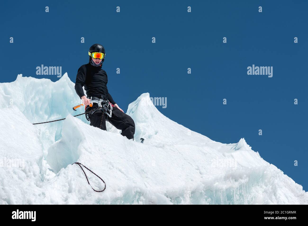 Professional climber man in helmet hi-res stock photography and images ...