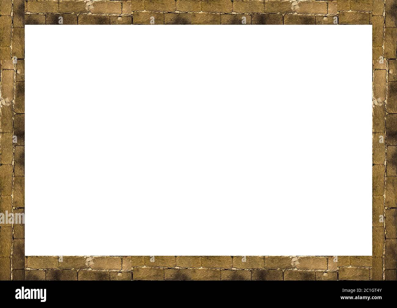 White Landscape Frame with Old Brick Wall Borders Stock Photo - Alamy