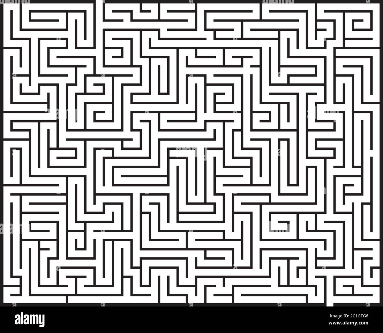 Rectangle black maze isolated on white background Stock Photo - Alamy