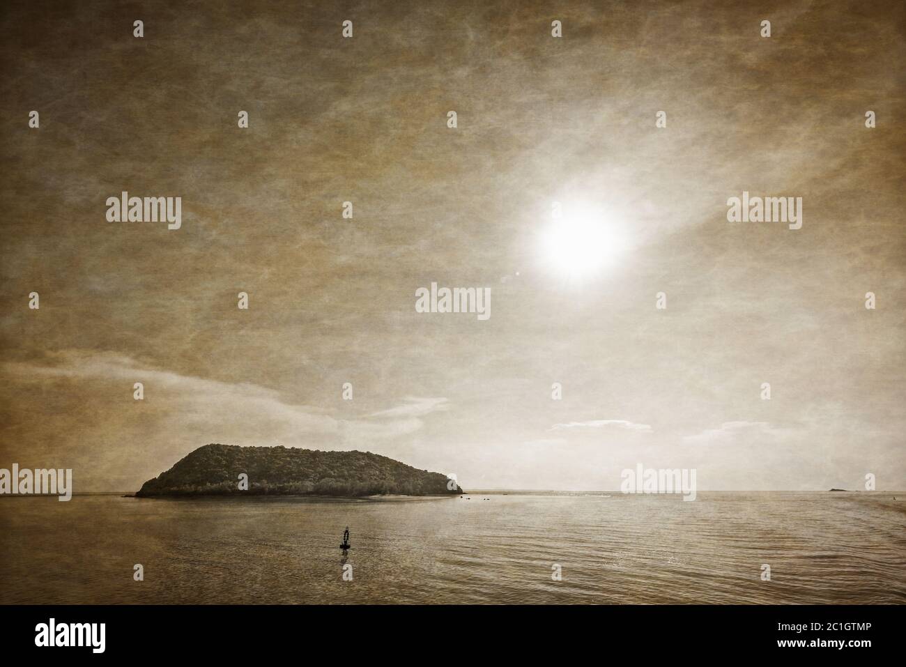 Old photos style sea and island Stock Photo - Alamy