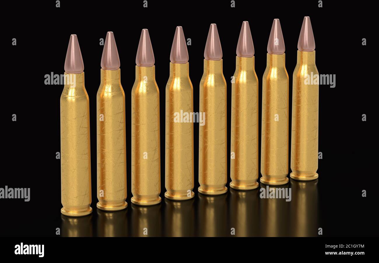 Bullets on the dark background Stock Photo - Alamy