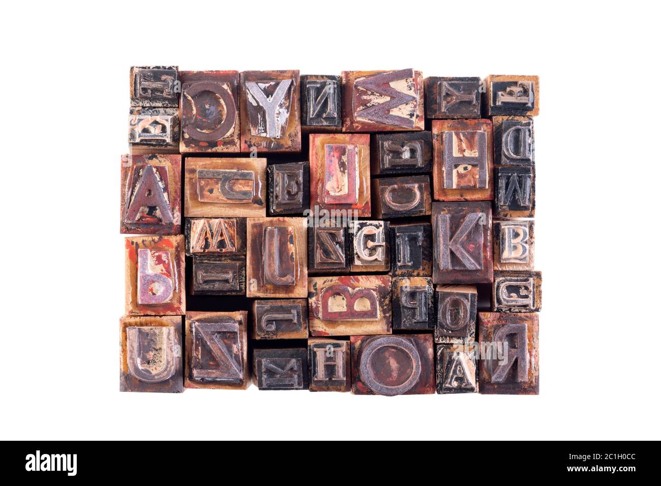Letters on old wooden Cut Out Stock Images & Pictures - Alamy