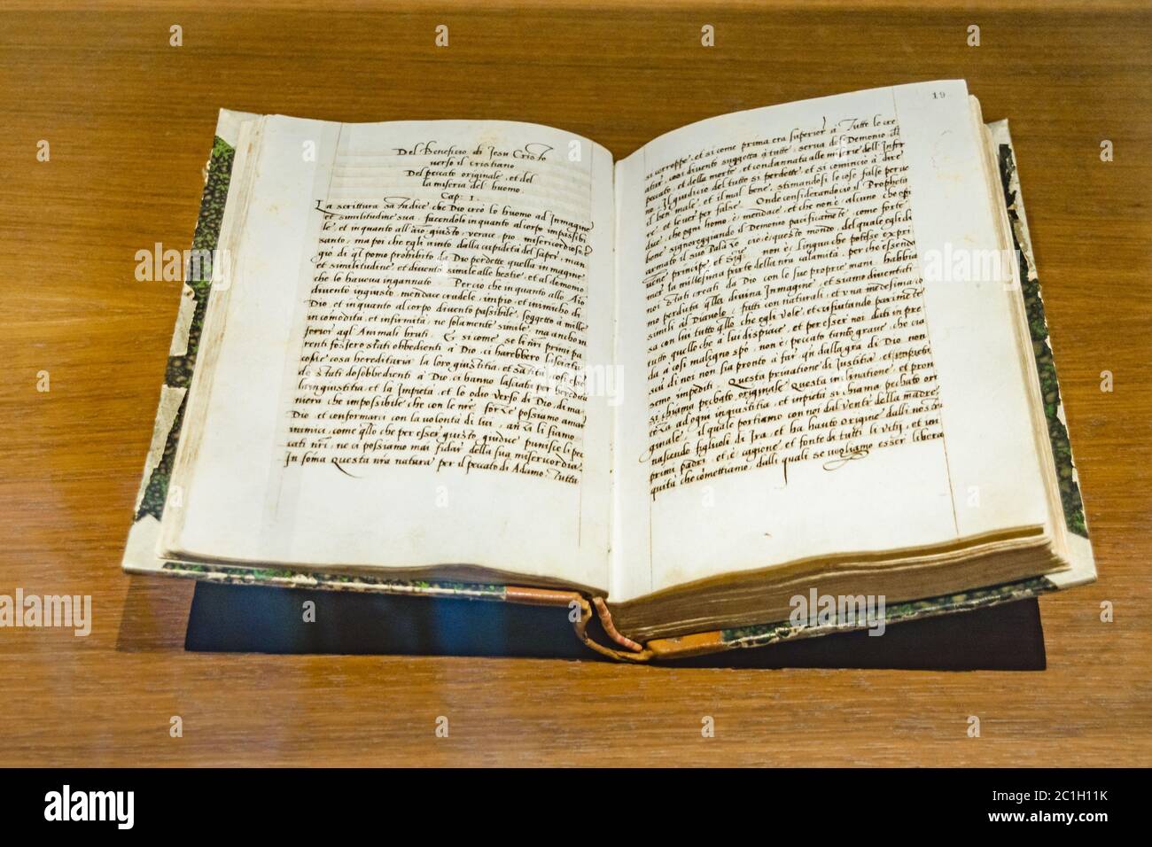 Ancient Book Open Stock Photo - Alamy