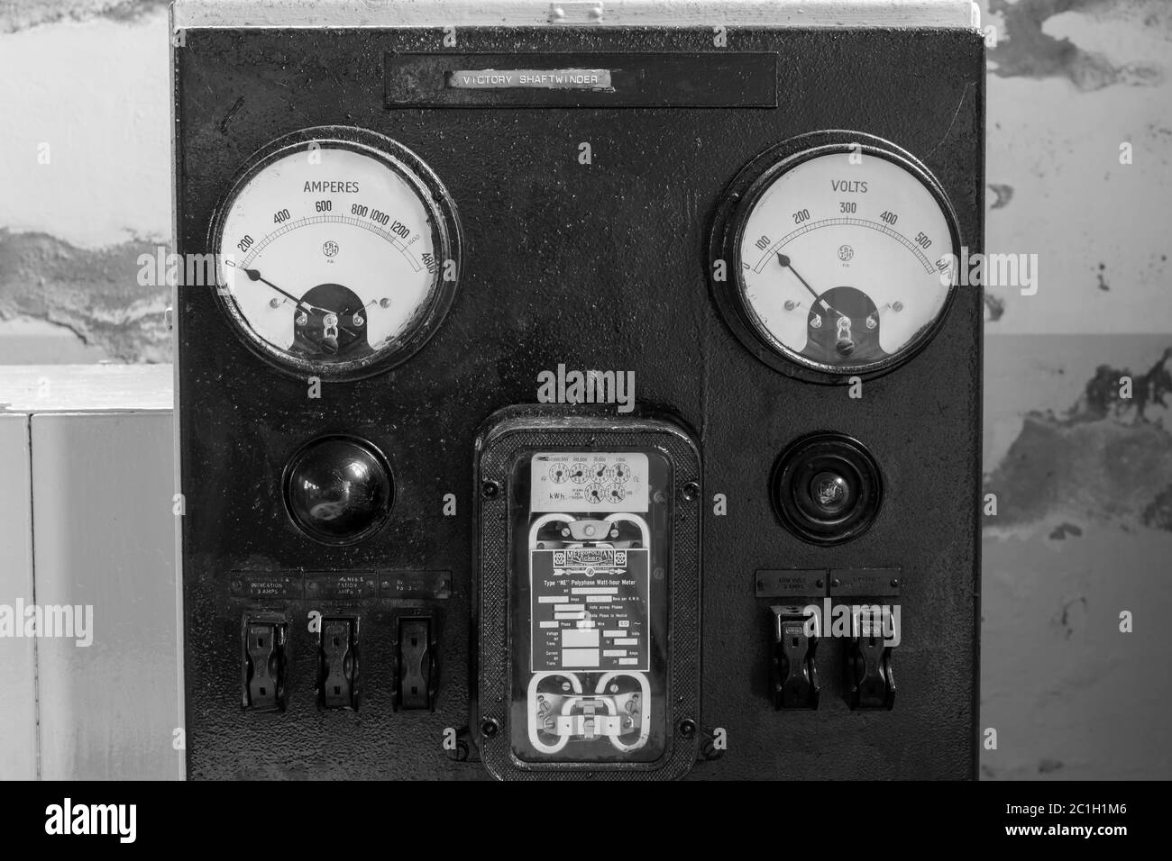 Old electric meter Black and White Stock Photos & Images - Alamy