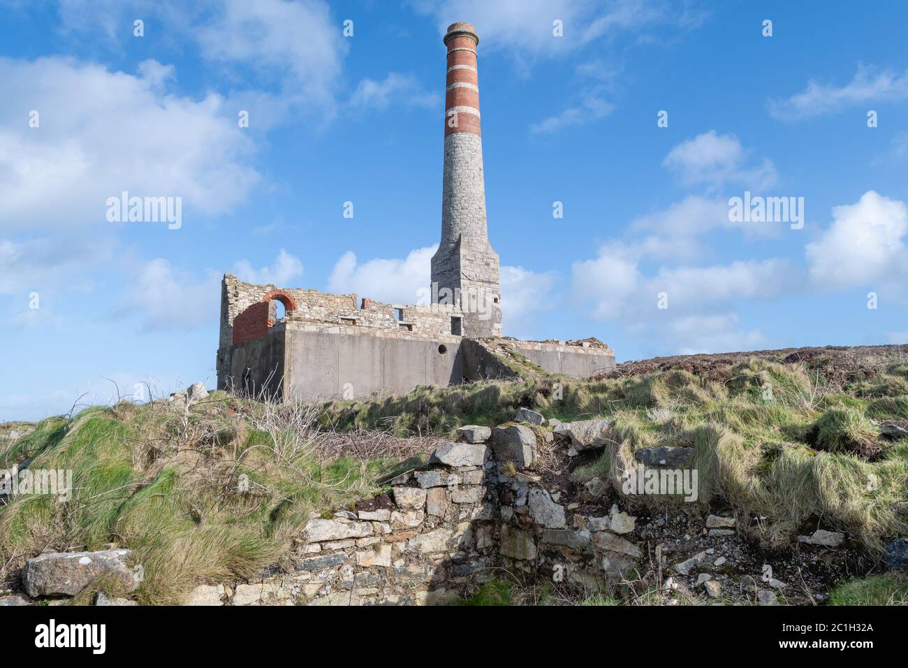 Landscape photo of an abandoned building from the mining industry on ...