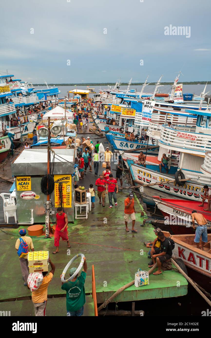 Amazon river boats in manaus hi-res stock photography and images - Alamy