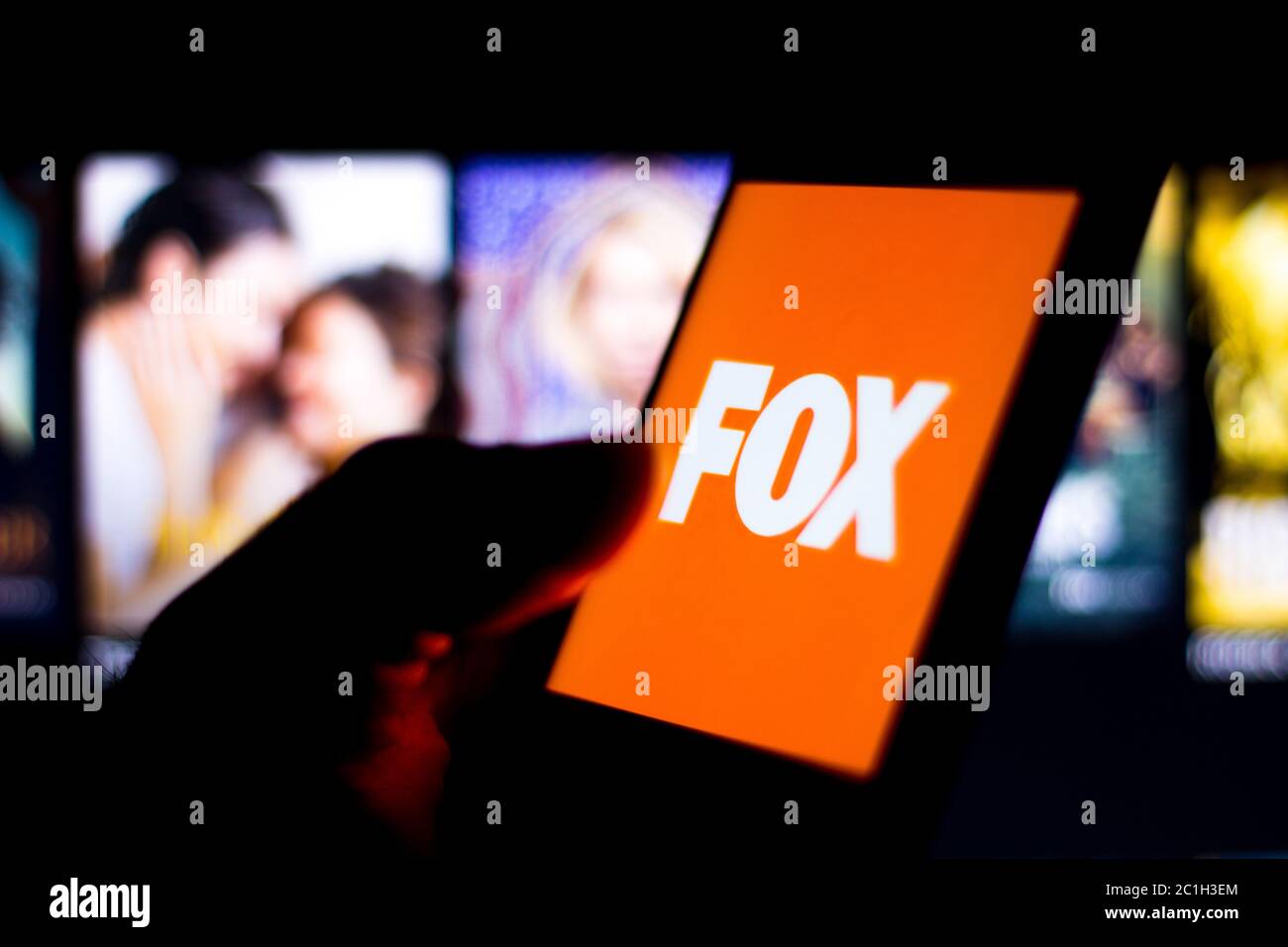 In this photo illustration the Fox Broadcasting Company logo seen ...