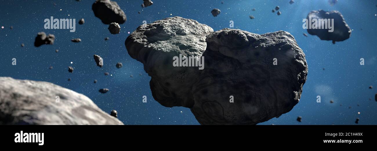 asteroid belt, debris in the solar system Stock Photo - Alamy