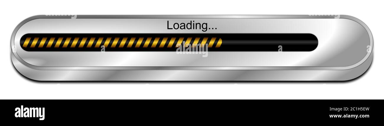 decorative silver orange Loading bar - 3D illustration Stock Photo - Alamy