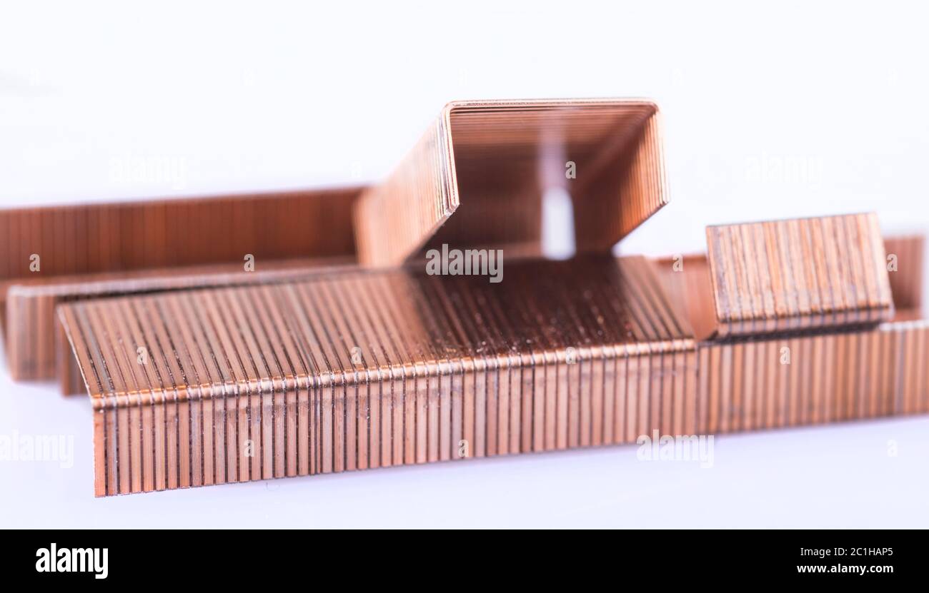 staples in closeup Stock Photo - Alamy