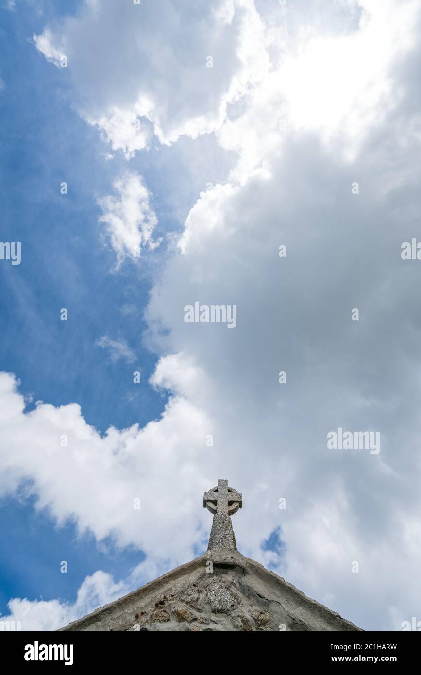 Small cross on top of a church Stock Photo - Alamy